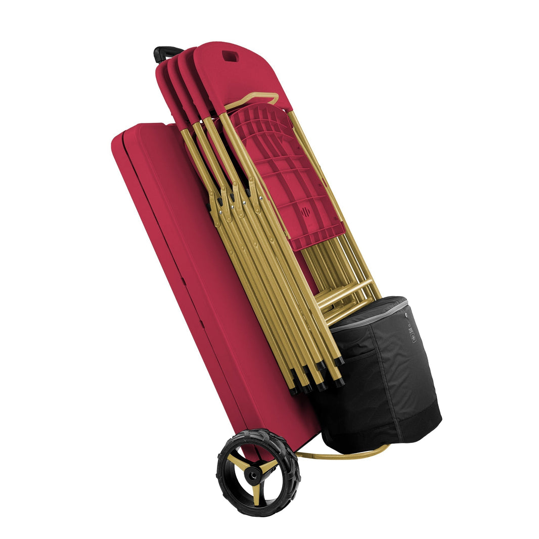 The Rolling Table: All-in-One Portable Party Setup – Table & Chairs