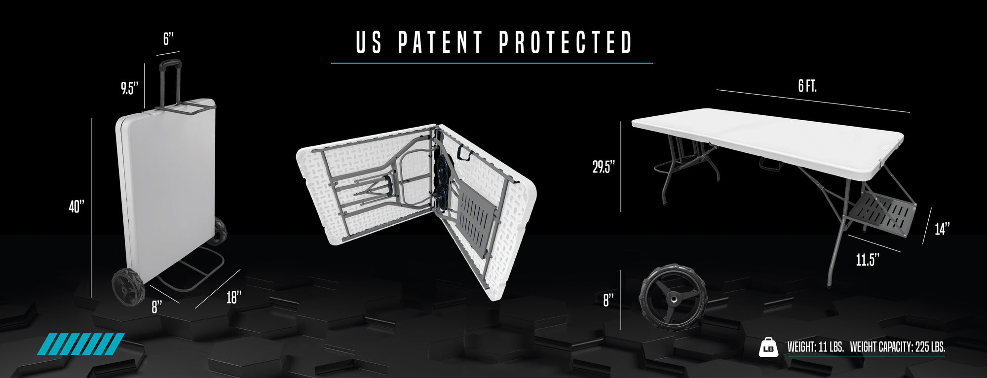 The Rolling Table: All-in-One Portable Party Setup – Table & Chairs